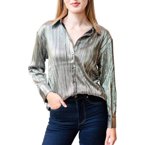 SUNCOO | Tops | New Suncoo Metallic Blouse In Silver | Poshmark
